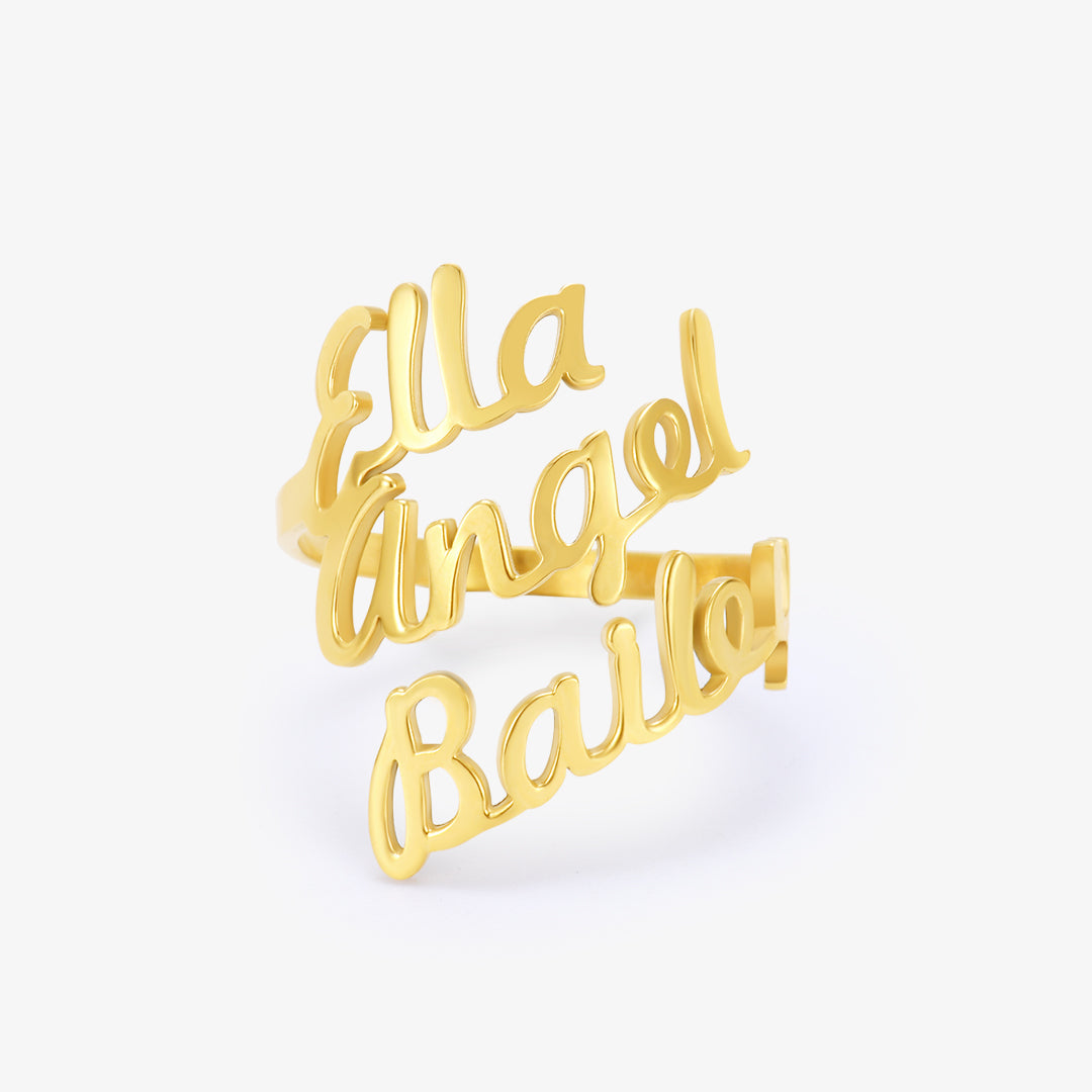 Personalized Dual Name Ring | CARINA – Carina Personalized Dual Name Ring | CARINA – Carina
