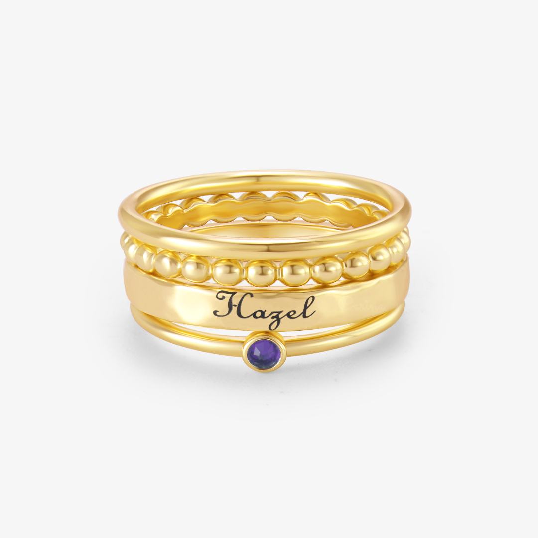 Personalized Name Stack Ring | CARINA – Carina